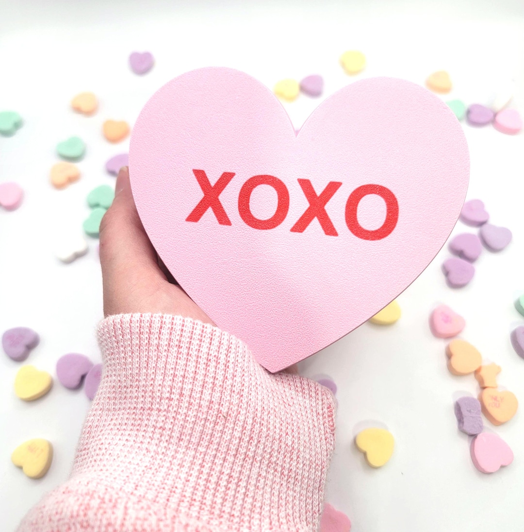 Conversation Heart Box Valentines Heart Box Candy Box Sweetheart Box ...
