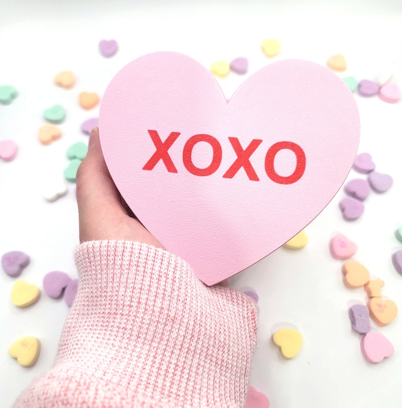 Conversation Heart Box Valentines Heart Box Candy Box Sweetheart Box ...