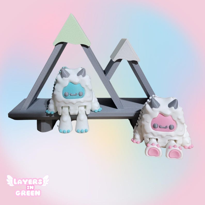 3D Printed Articulated Abominable Snowman Key Chain Lil Yeti's With ...