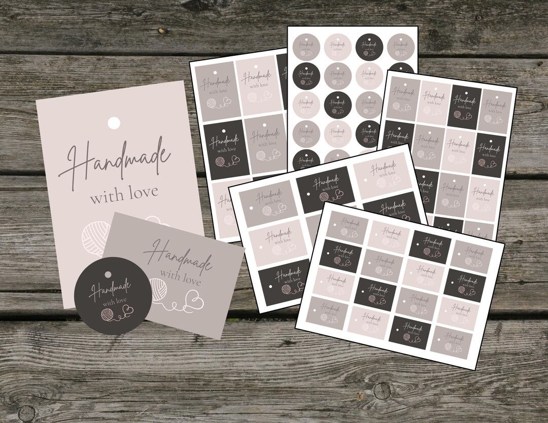 Handmade With Love Printable Tags: DIY Craft Labels (digital Download ...