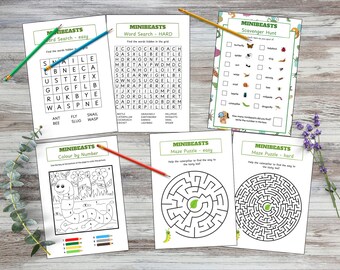Nature Activity Bundle, Maze and Colour by Number, Scavenger Hunt, Word ...