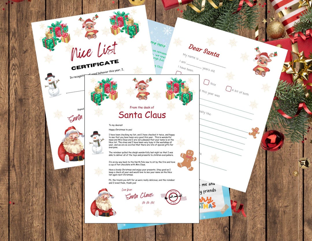 Editable Santa Letter, Printable Letter From Santa Bundle, Printable ...
