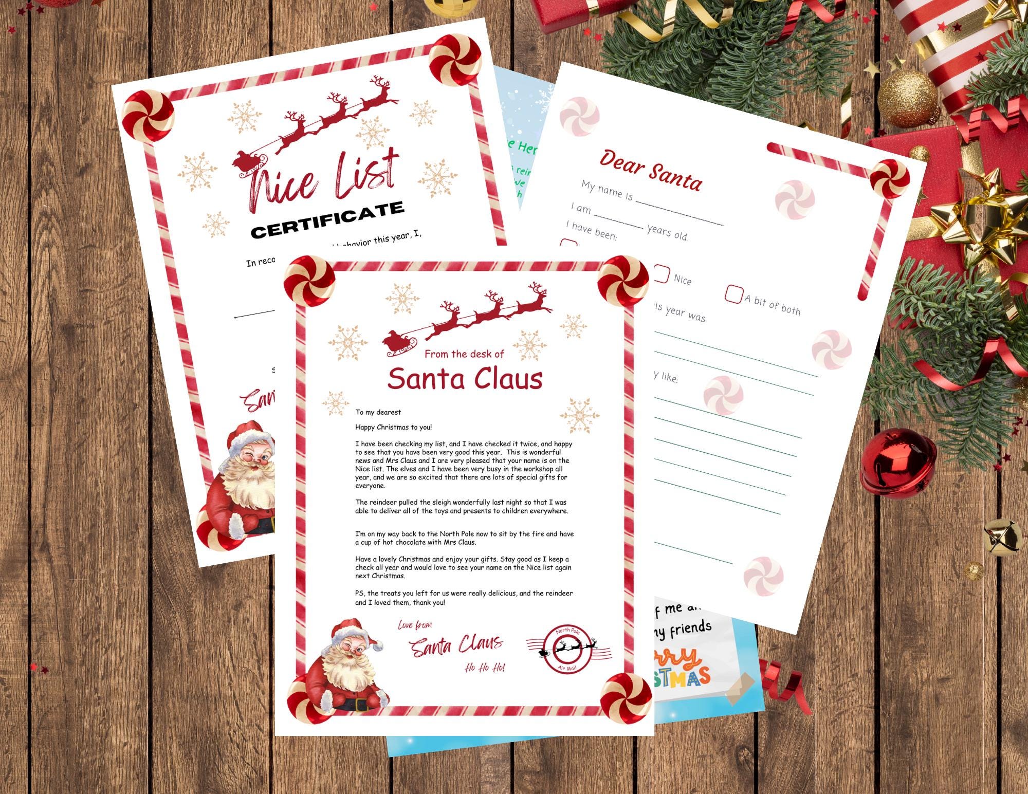 Editable Santa Letter, Printable Letter From Santa Bundle, Printable ...