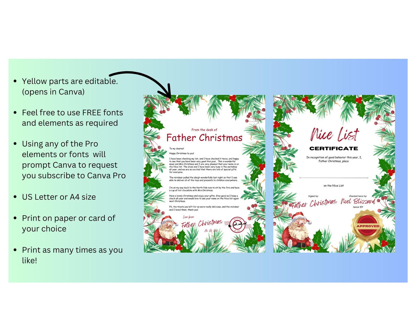 Editable Father Christmas Letter, Printable Letter From Father ...