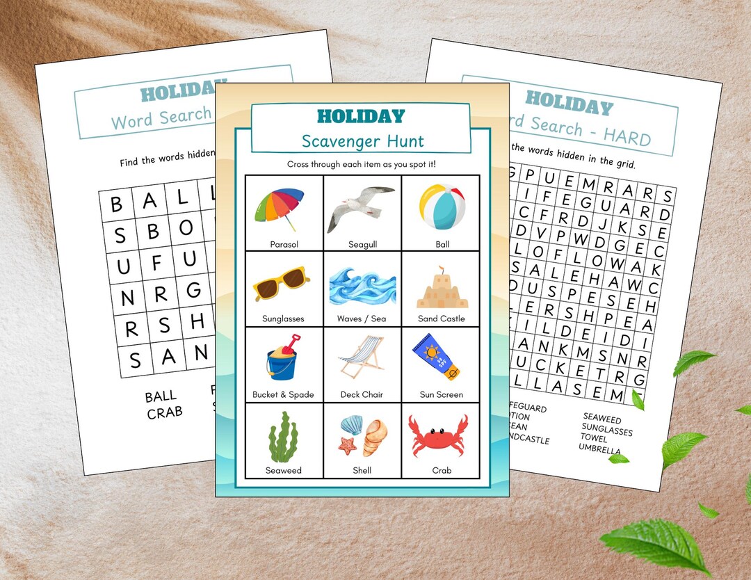 Holiday Scavenger Hunt and Word Search, Holiday Hunt and Word Search ...