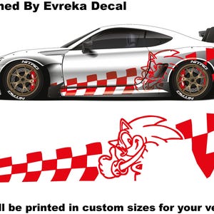 2x Sonic Car Side Rear Fender Top Decal. Sonic Side Car Sticker. Racing ...