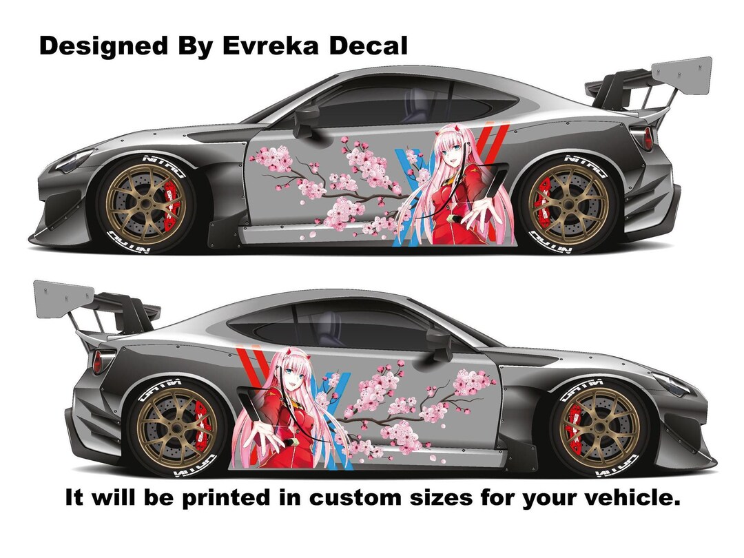 Anime ITASHA Zero Two Car Wrap Car Stickers Car Decal Fits With Any ...