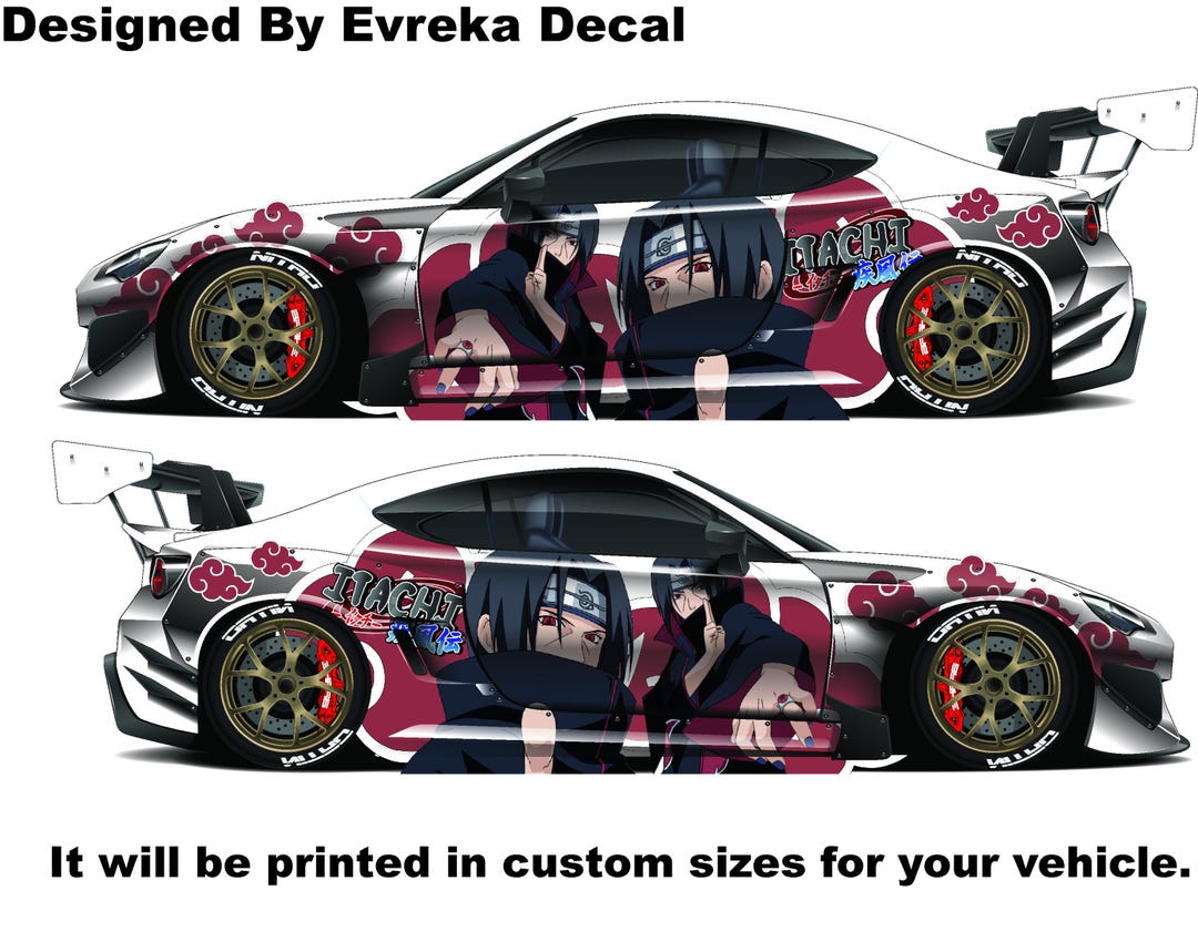 Naruto Itachi Car Wrap Decal, Akatsuki Anime, Anime Ninja Vinyl, Side ...