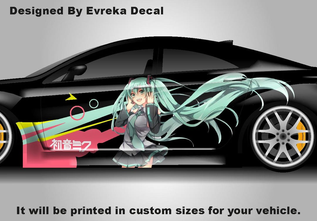 Anime ITASHA Hatsune Miku Car Wrap Door Side Fit With Any Cars Vinyl ...