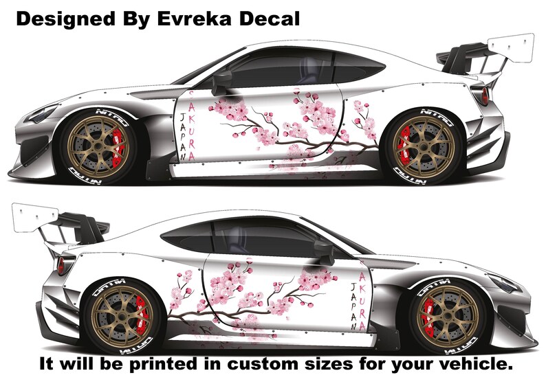 Sakura Cherry Blossom Car Livery, Japanese Theme Side Car Vinyl Livery ...