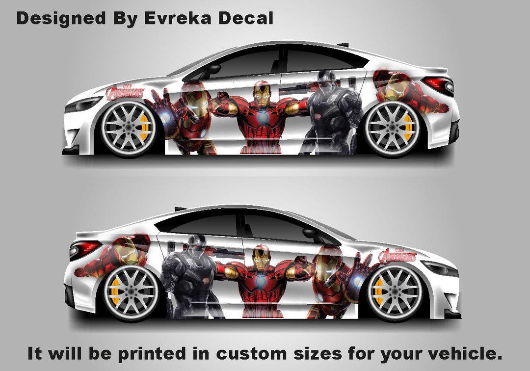 Iron Man, Car Livery, Cast Vinyl Wrap, Universal Size, Car Wrap, Car ...