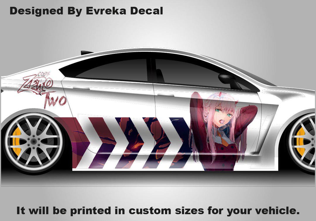 Anime ITASHA ZERO TWO Car Wrap Door Side Fit With Any Cars Vinyl ...