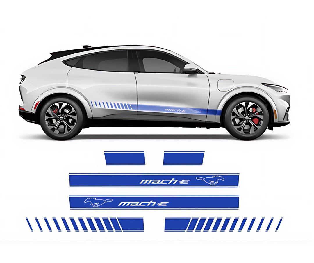 Mach-e Graphic Side Stripes for Ford Mustang 2021-2023 Special Design ...
