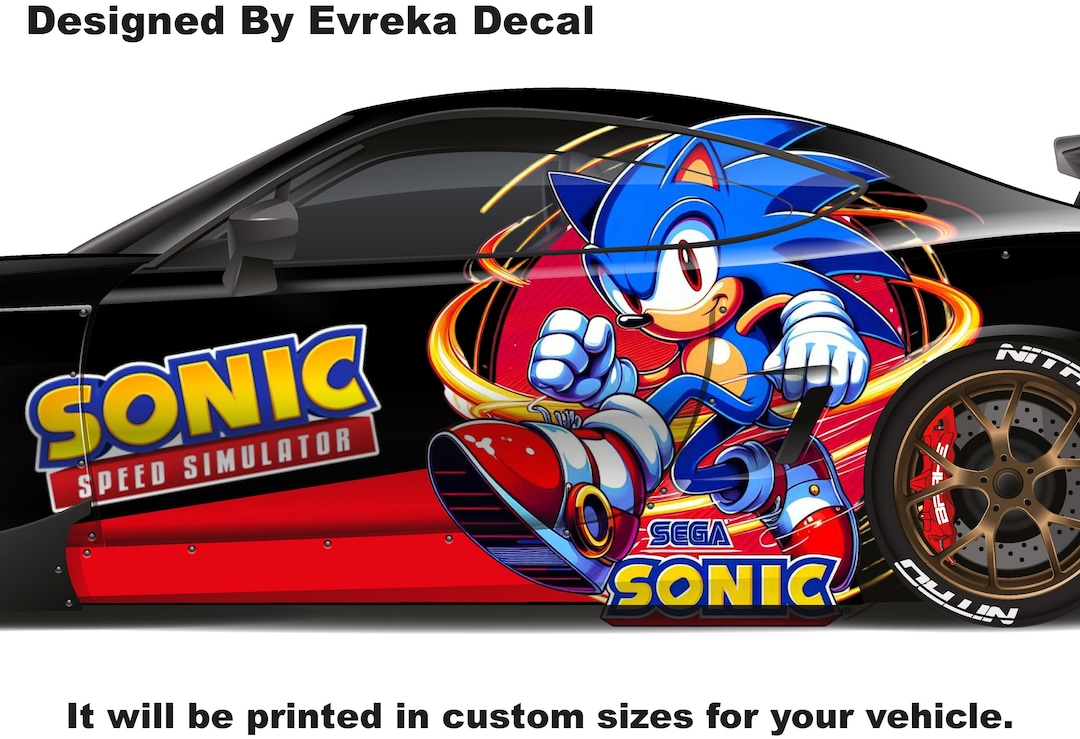 Sonic the Hedgehog Car Side Wrap, Full Color Graphics, Vinyl Livery ...