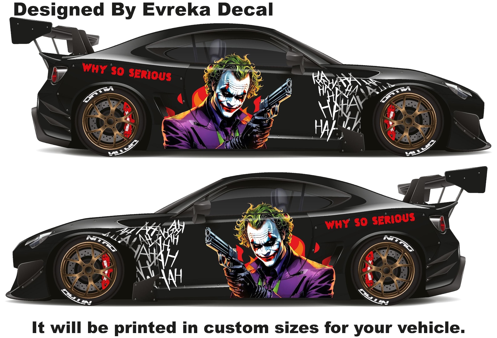 Joker Car Wrap, Car Livery, Cast Vinyl Wrap, Universal Size, Car Wrap ...