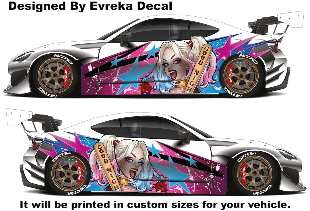 Harley Quinn Car Side Wrap Full Color Graphics Vinyl Livery Decal ...