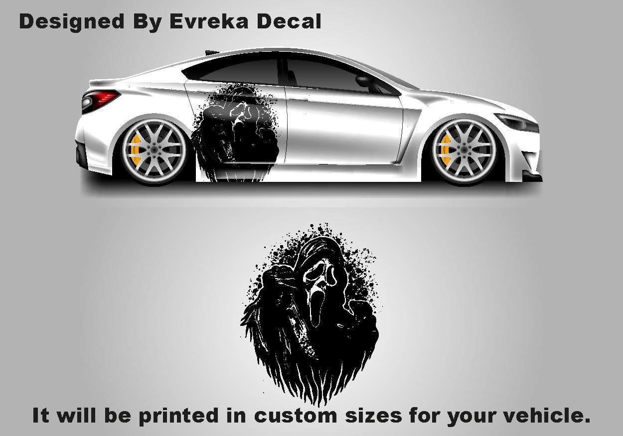 2x Scream, Car Livery, Cast Vinyl Wrap, Universal Size, Car Wrap, Car ...