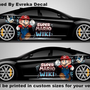 Super Mario Car Side Wrap, Full Color Graphics, Vinyl Livery Decal Fit ...