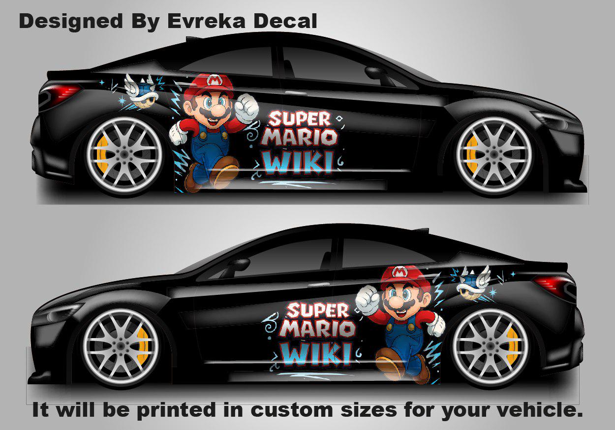 Super Mario Car Side Wrap, Full Color Graphics, Vinyl Livery Decal Fit ...