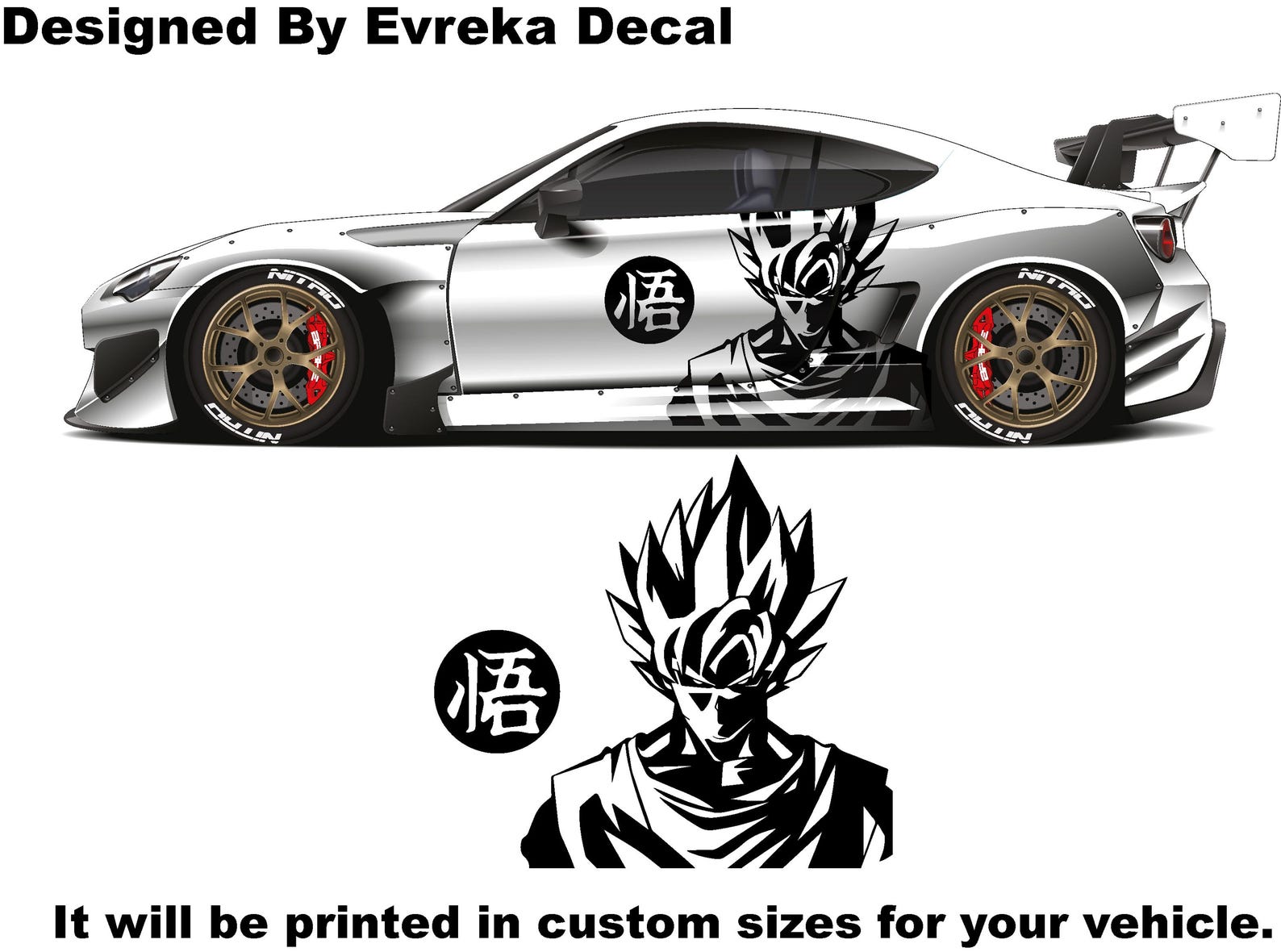 Goku Both Side X2, Anime, Car Livery, Cast Vinyl Wrap, Universal Size ...