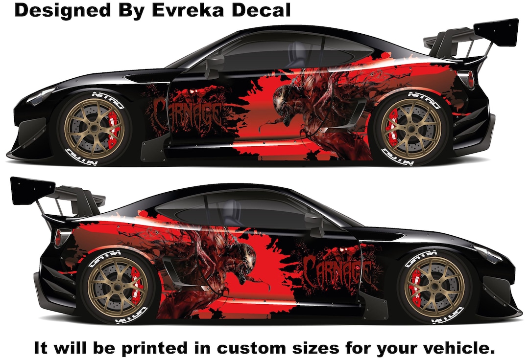 Venom Carnage, Car Livery, Cast Vinyl Wrap, Universal Size, Car Wrap ...