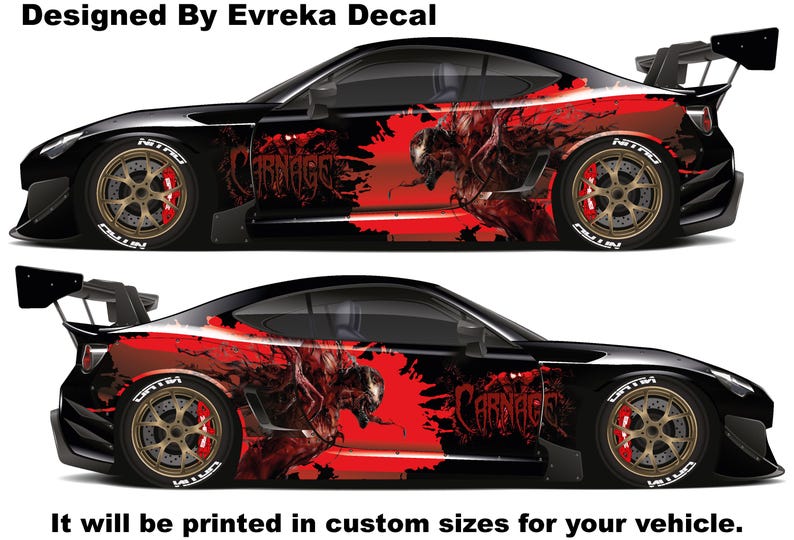 Venom Carnage, Car Livery, Cast Vinyl Wrap, Universal Size, Car Wrap ...