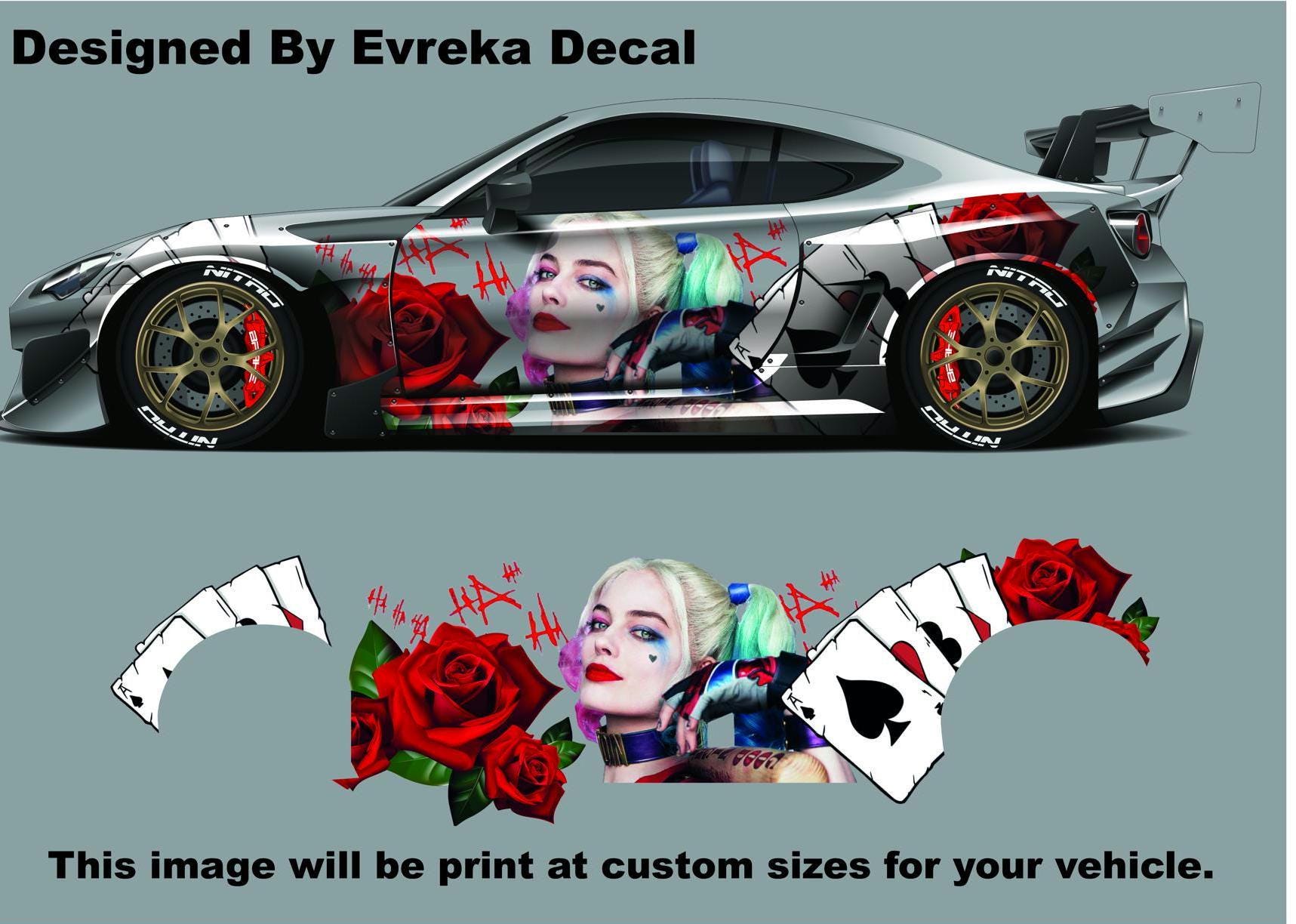 Harley Quinn and Glamorous Inspirational Design, Cast Vinyl Wrap ...
