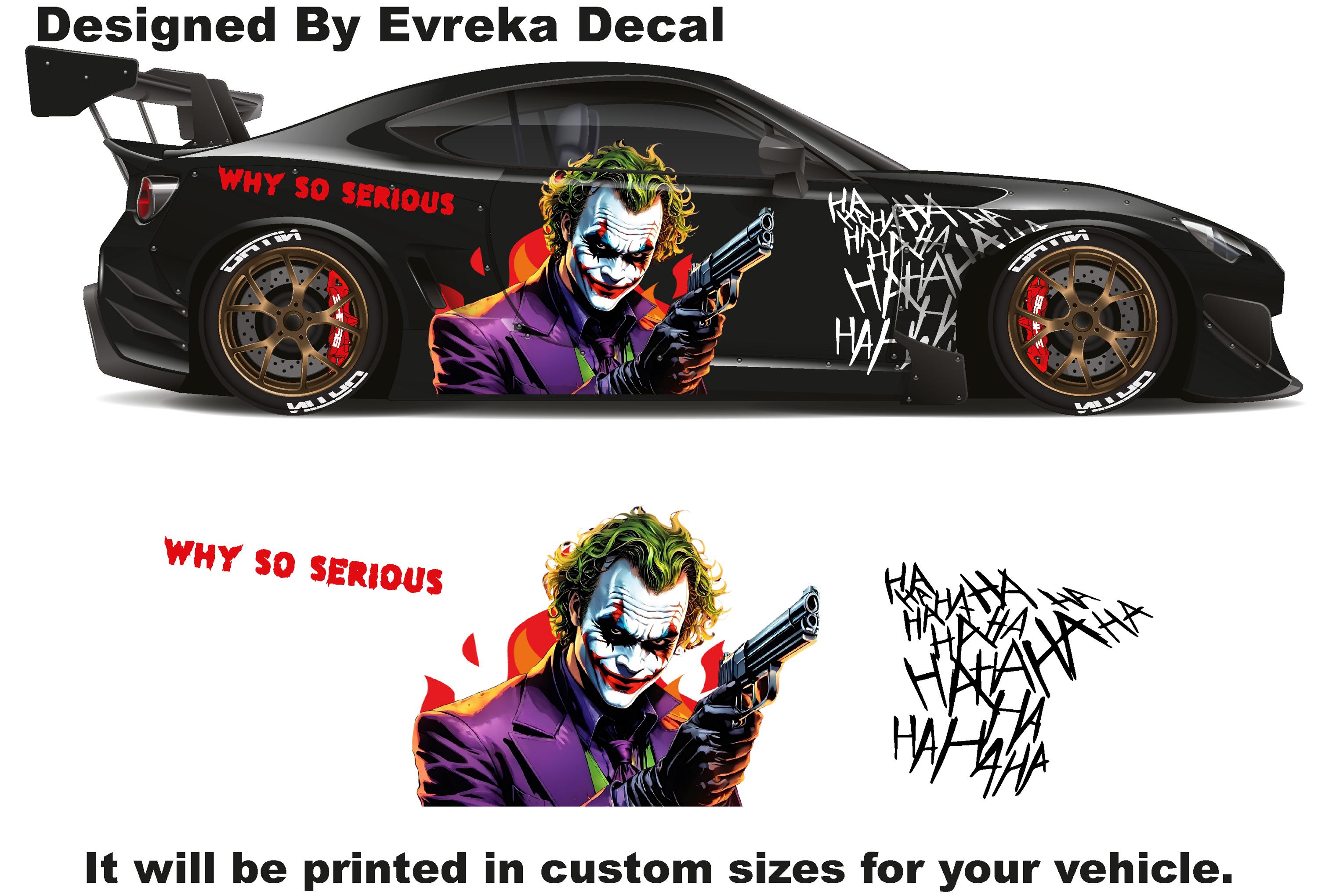 Joker Car Wrap, Car Livery, Cast Vinyl Wrap, Universal Size, Car Wrap ...