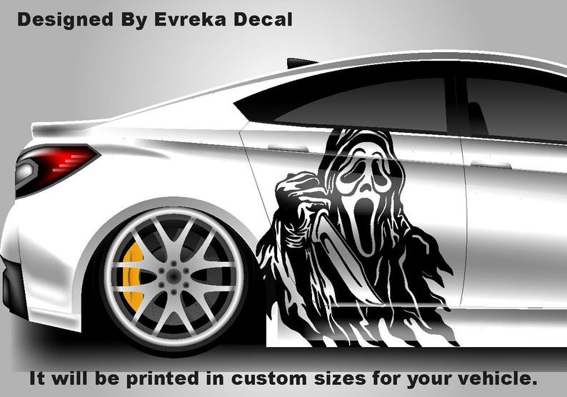 2x Scream, Car Livery, Cast Vinyl Wrap, Universal Size, Car Wrap, Car ...