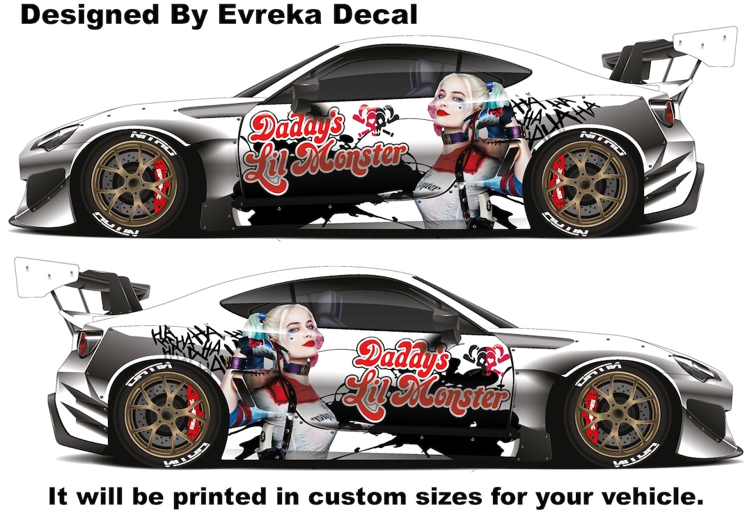 Harley Quinn, Car Livery, Cast Vinyl Wrap, Universal Size, Car Wrap ...