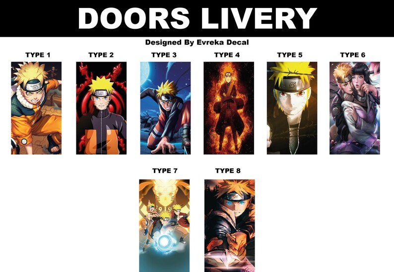 Naruto Anıme Sasuke Carnage Car Doors Livery Pillar Decal Sticker Wrap ...