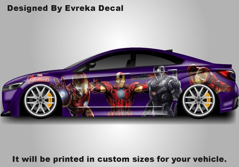 Iron Man, Car Livery, Cast Vinyl Wrap, Universal Size, Car Wrap, Car ...