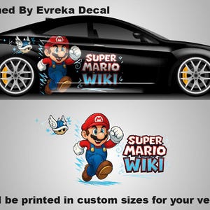 Super Mario Car Side Wrap, Full Color Graphics, Vinyl Livery Decal Fit ...