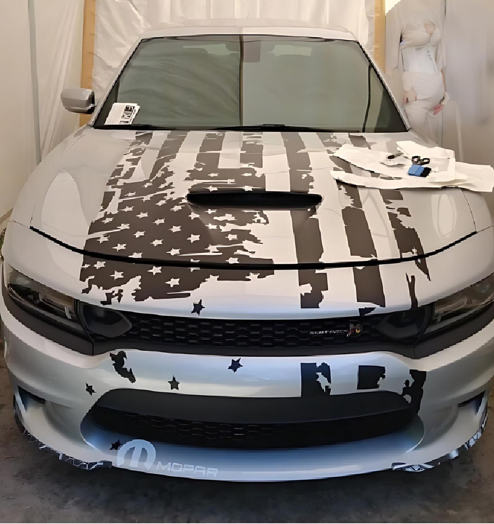 Large AMERICAN FLAG Vinyl Decal Sticker for Hood or Roof ANY Custom ...
