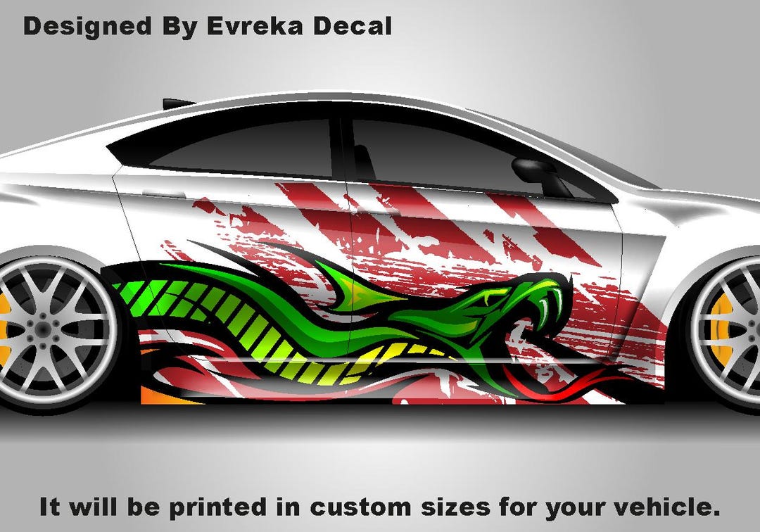 Snake Tattoo Art Wrap - Universal Car Wrap - Anime Car Wrap Decal ...