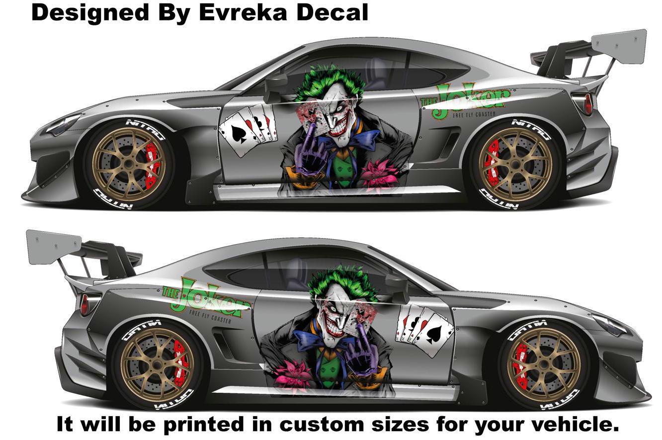 JOKER, Super Hero Villain Inspired Car Side Decal, Universal Size, Cast ...