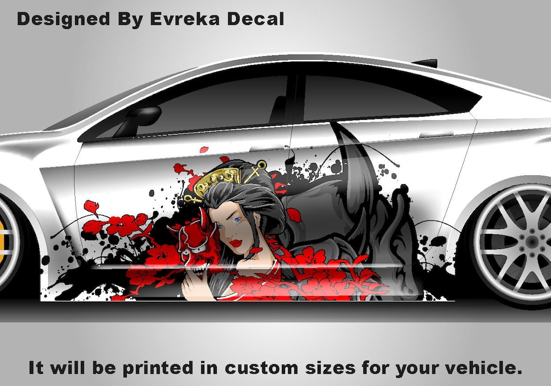 Custom Samurai Livery Racing Side Wrap; JDM Inspired Samurai Custom ...