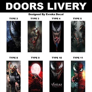 Venom and Carnage Car Doors Livery Pillar Decal Sticker Wrap - Venom ...