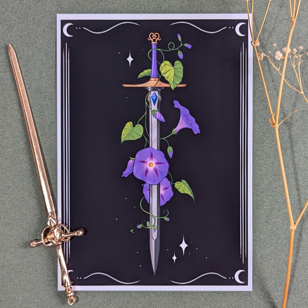 September-fantasy Sword Art Print birth Month Design Birth Month Flower ...
