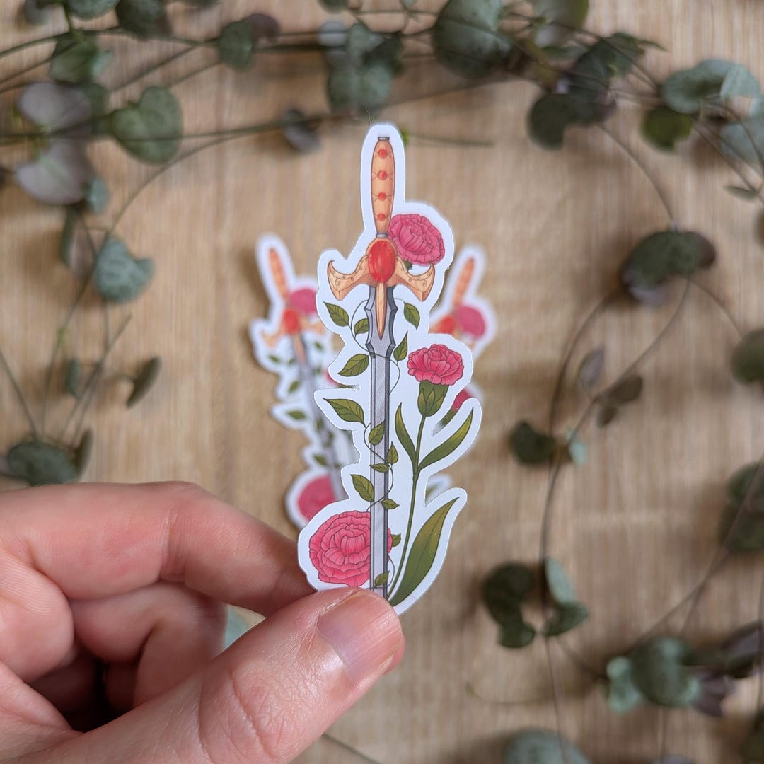 January-fantasy Sword Sticker birth Month Design Birth Month Flower ...