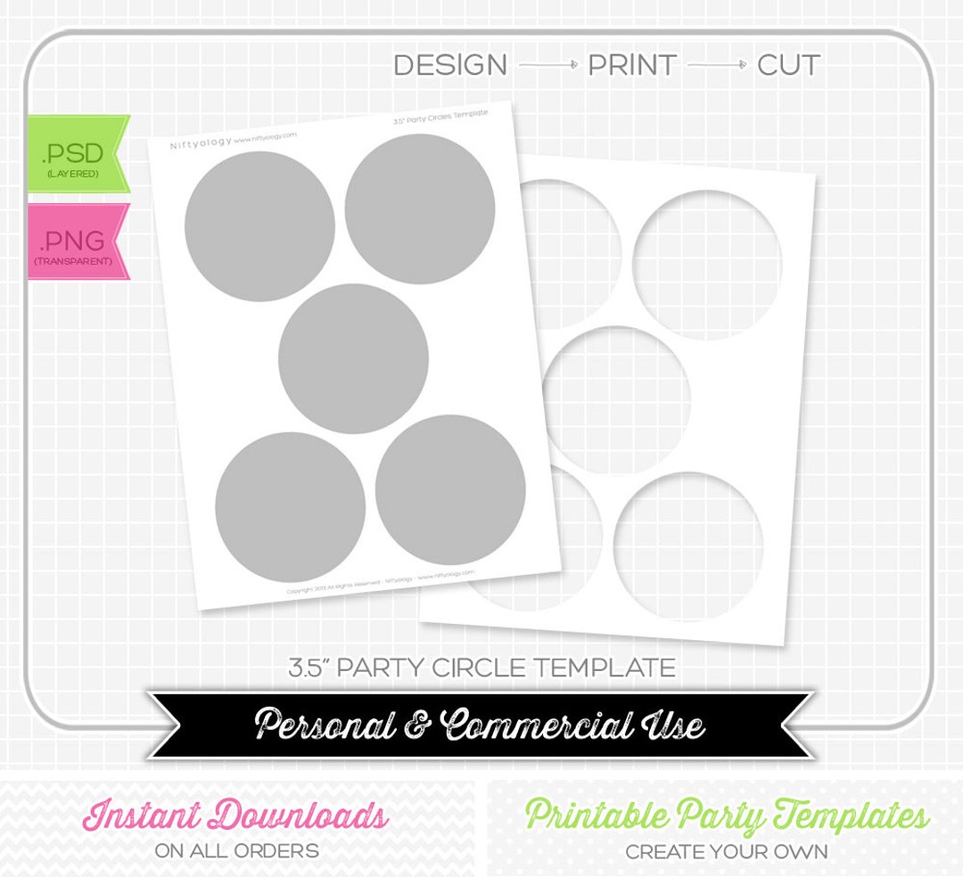 3.5 Inch Party Circle Template INSTANT DOWNLOAD DIY Party Printable - Etsy