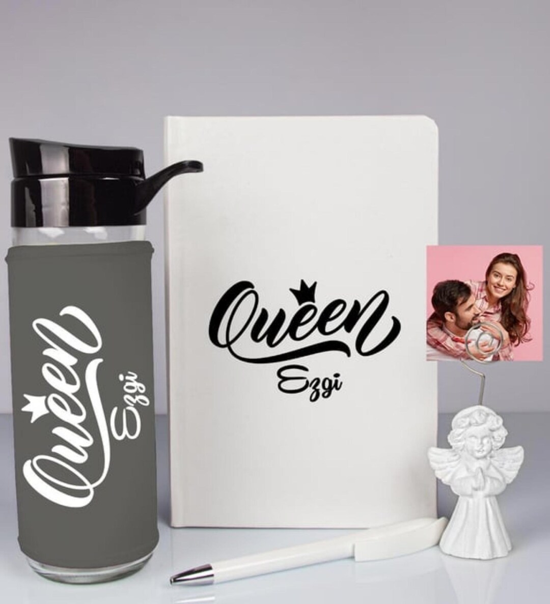 Personalized College Gift Set With Custom Notebook, Water Bottle, and ...