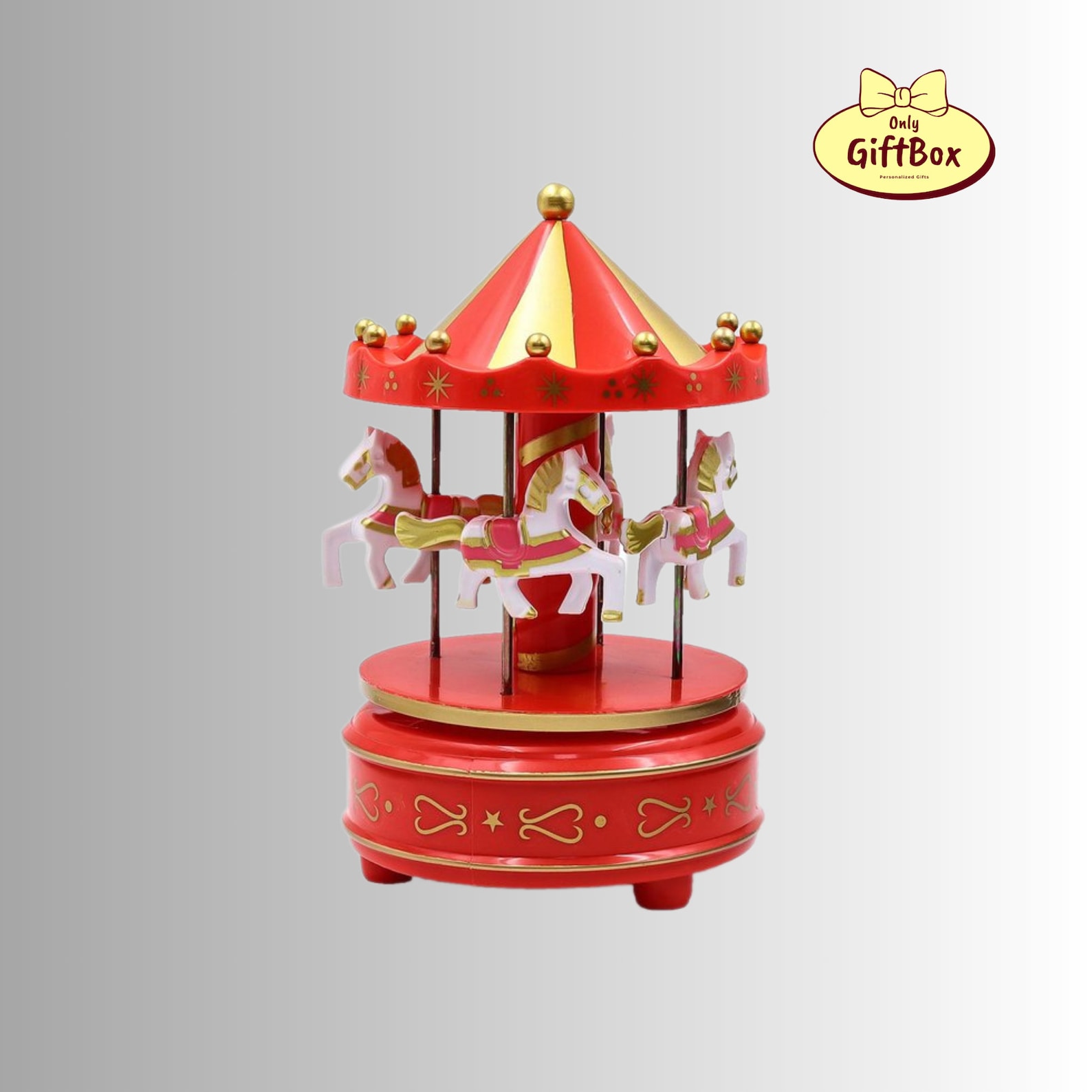 Musical Carousel Gift Box Set With Teddy Bear, Red Gift Box, Gift for ...