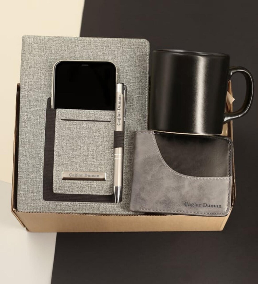 Personalized for Men Gift Set Custom Journal Pen Mug Wallet, Perfect ...