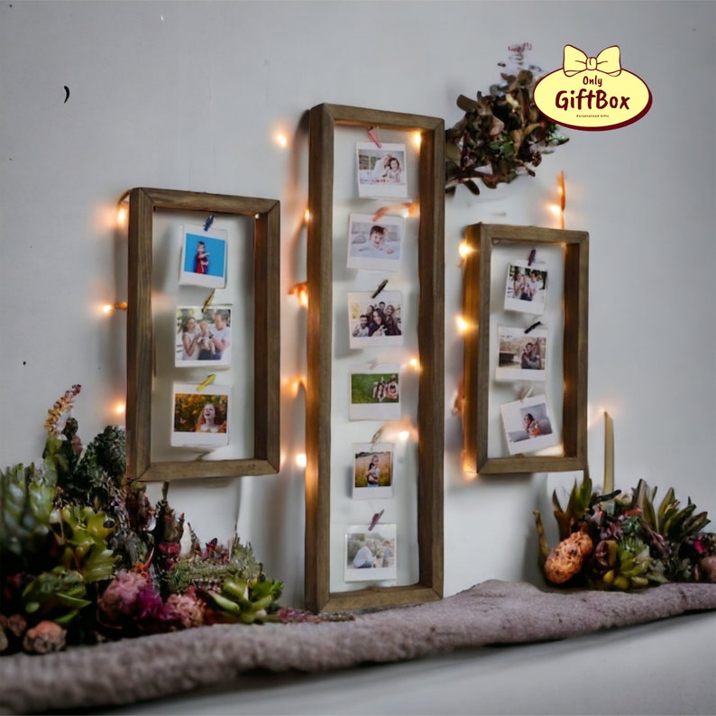 Personalized Photo Gift – 3-piece LED Light Photo Frame Set With 12 ...