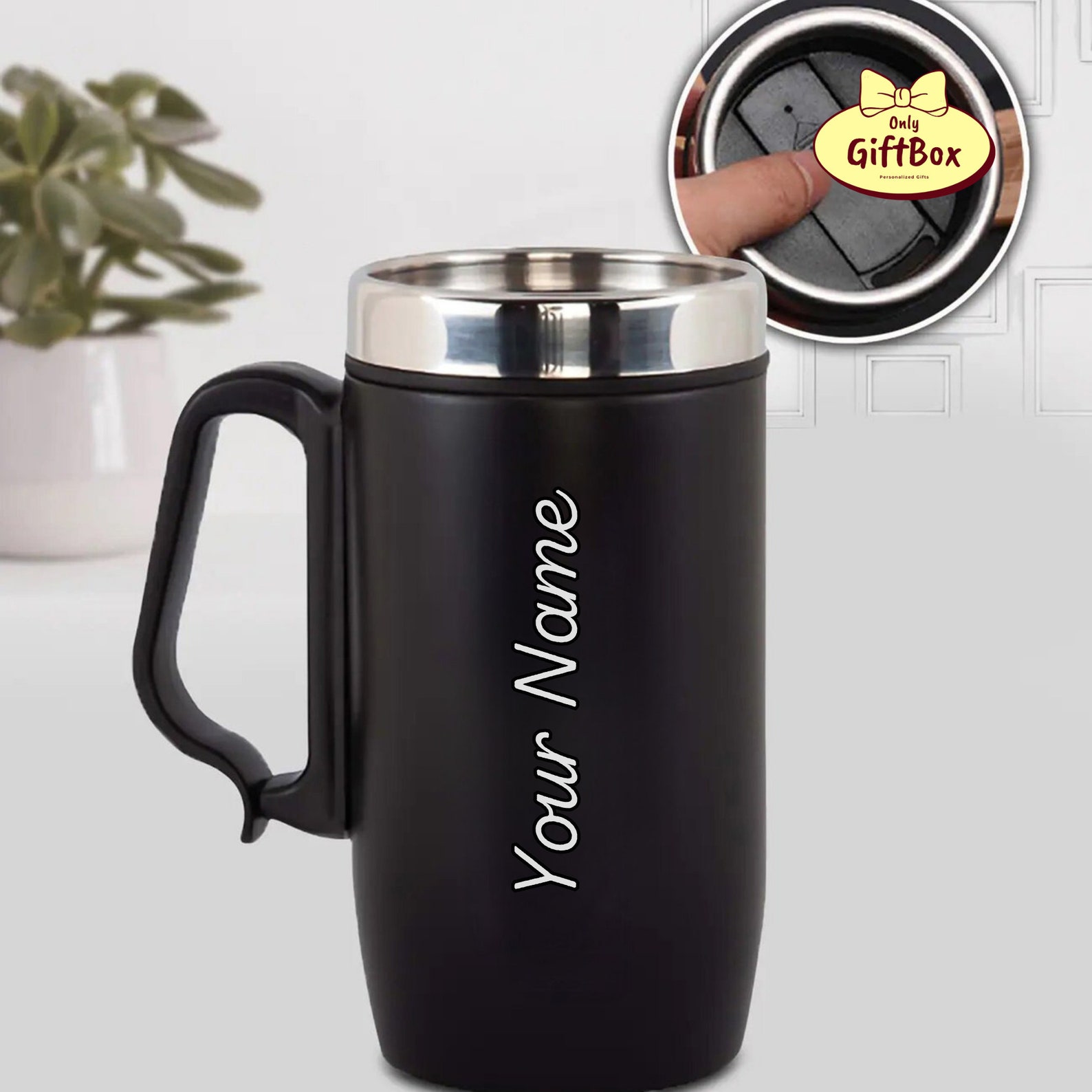 Personalized Gift Set Custom Notebook, Mug, Thermos red, Blue, Black ...