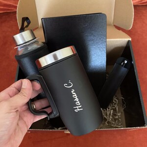 Personalized Gift Set - Custom Notebook, Mug, Thermos (red, Blue, Black ...