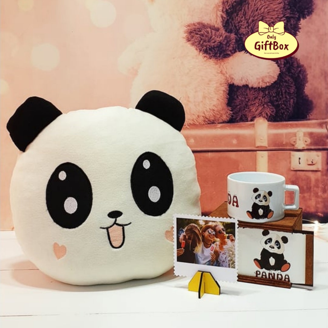 Personalized Panda Gift Box Custom Plush Pillow and Mug Set, Perfect ...