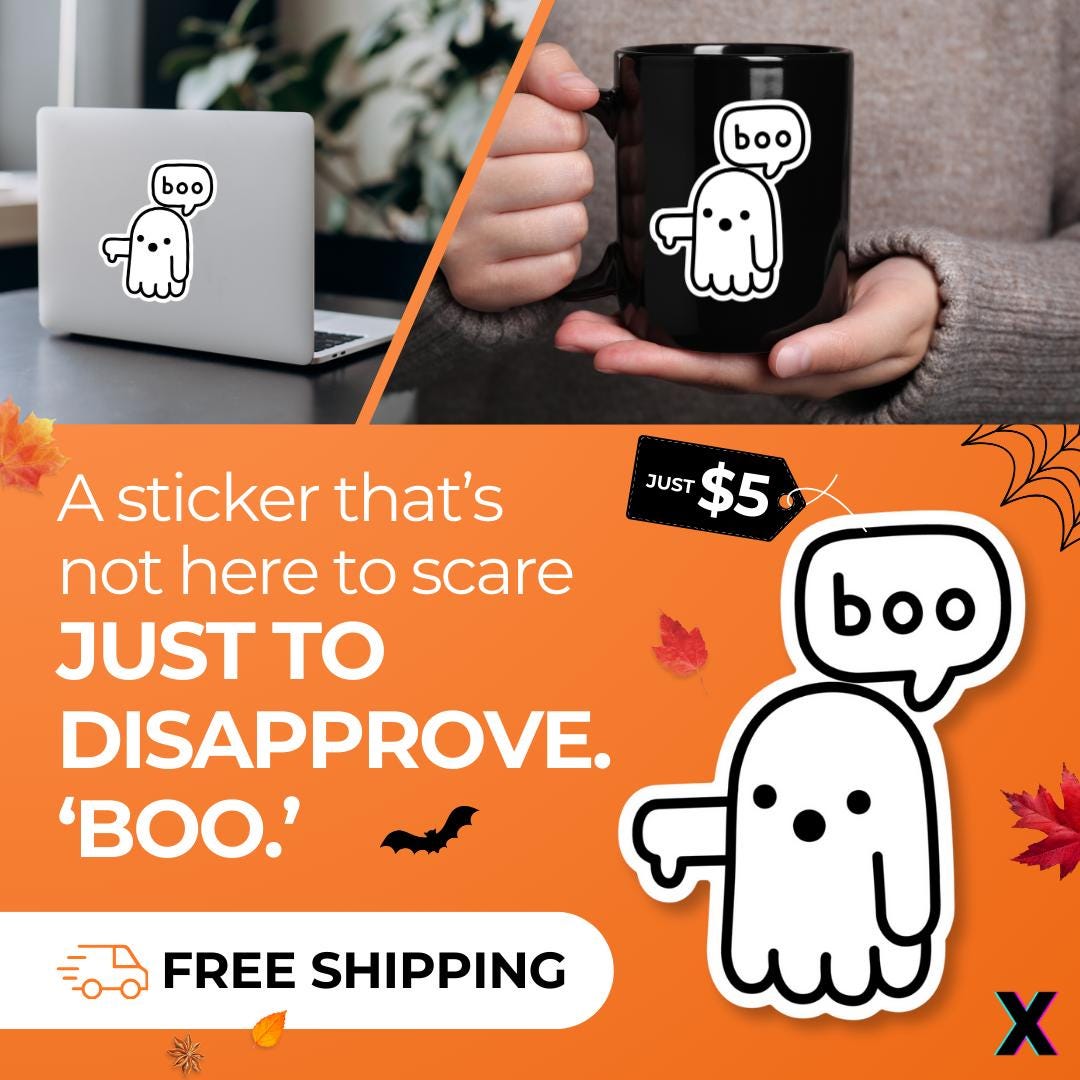 Ghost of Disapproval Vinyl Decal Sticker Halloween Fall Spooky FREE ...