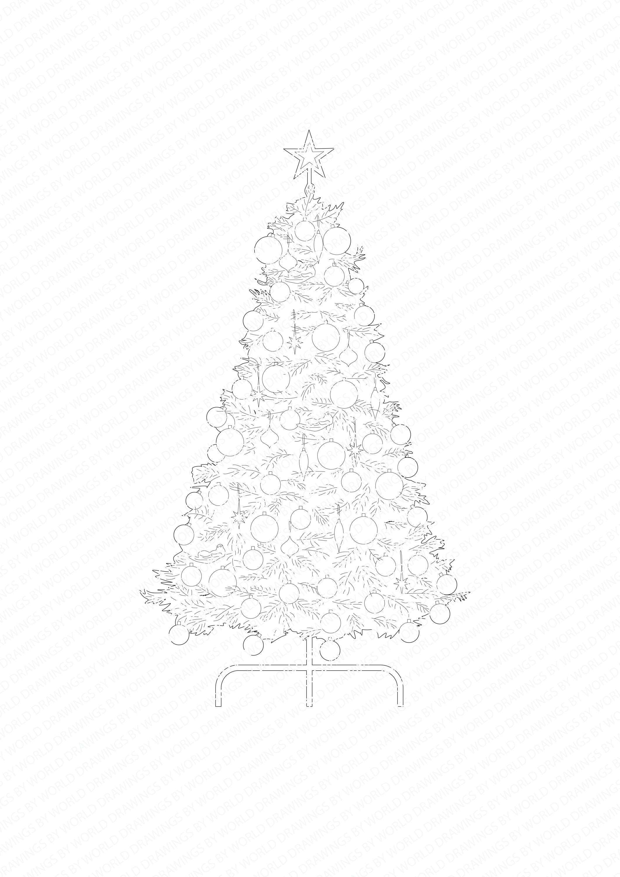 Christmas Tree Drawings/cad Block - Etsy